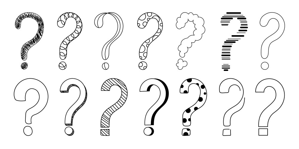 Doodle question mark hand drawn sketch Royalty Free Vector