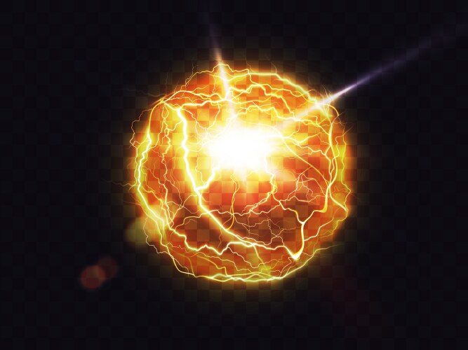 Magic power bolt and lightning energy ball Vector Image
