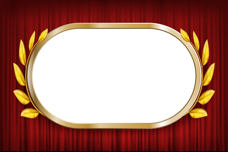 Round frame golden laurel wreath Royalty Free Vector Image