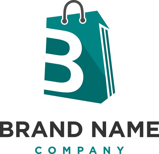 S letter shop store shopping bag overlapping Vector Image