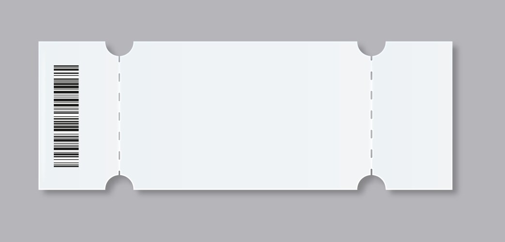 Ticket empty template concert movie theater Vector Image
