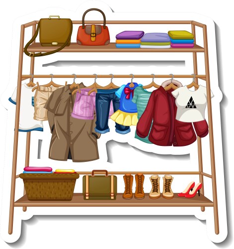Clothes in wardrobe Royalty Free Vector Image - VectorStock