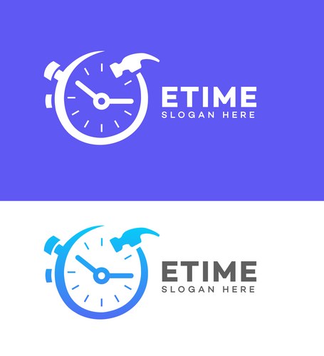 Construction & Time Logo - Etime – Royalty-Free Vector | VectorStock