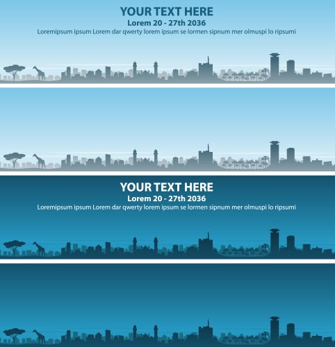 Nairobi Skyline Silhouette Royalty Free Vector Image