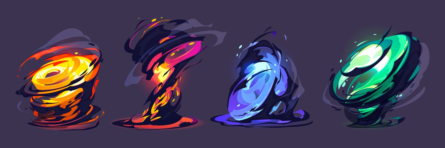 Game effect of fire flame animation with smoke Vector Image
