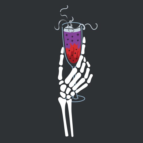 Skeleton hand holding Royalty Free Vector Image