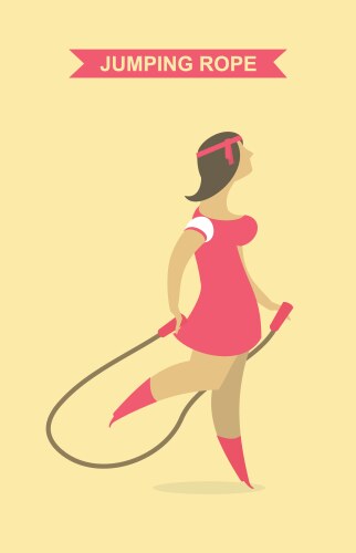 Cartoon elephant jumping rope Royalty Free Vector Image