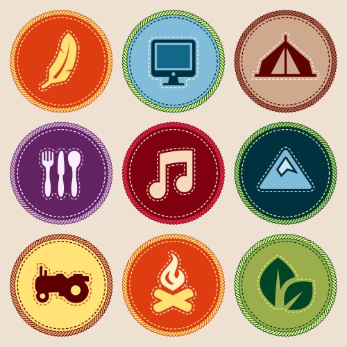 Merit badges Royalty Free Vector Image - VectorStock