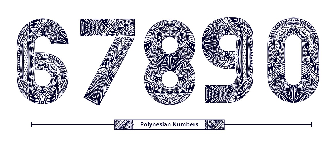 Polynesian Numbers Vector Images (44)