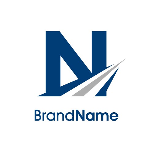 Simple initial n road logo Royalty Free Vector Image