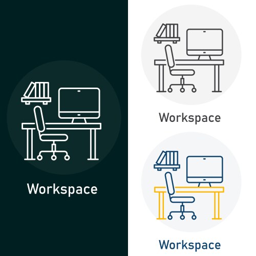 Work space icon design Royalty Free Vector Image