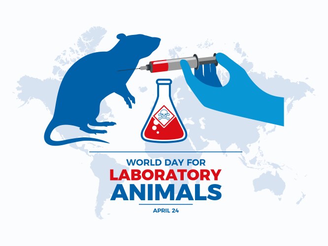 World day for laboratory animals poster Royalty Free Vector