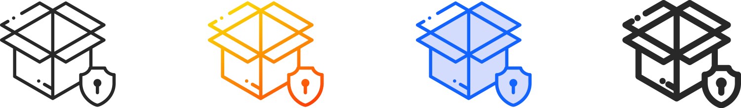 Box iconthin linear gradient blue stroke and bold Vector Image