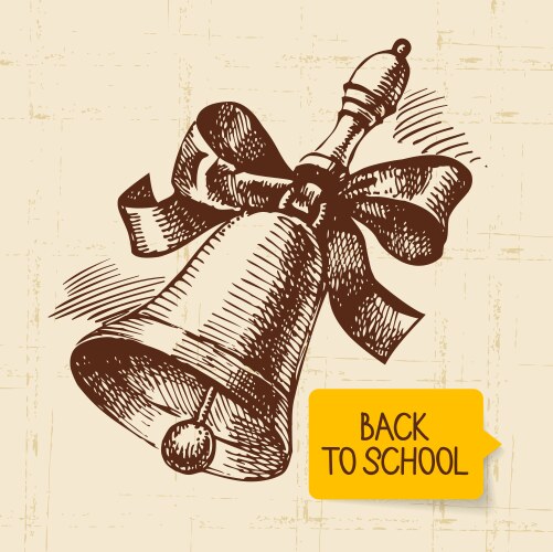 Hand drawn back to school vintage background Vector Image