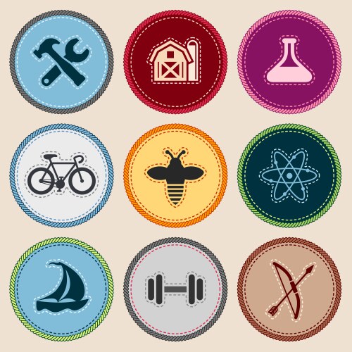 Merit badges Royalty Free Vector Image - VectorStock