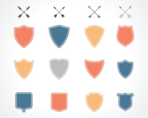 Shield icons Royalty Free Vector Image - VectorStock