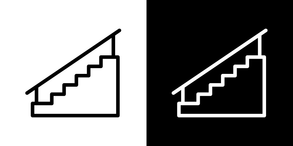Stairs icon set on white background Royalty Free Vector