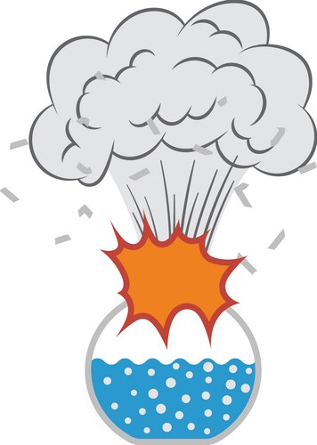 Schoolboy made an explosion at a chemistry lesson Vector Image