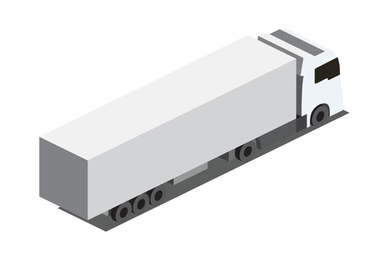 Hi-detailed cargo delivery van isometric view Vector Image