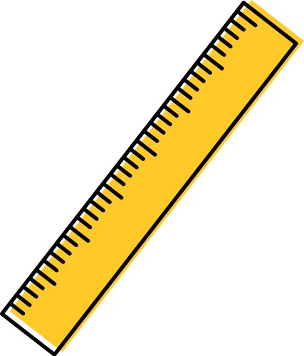 Colorful cartoon icon poster ruler Royalty Free Vector Image