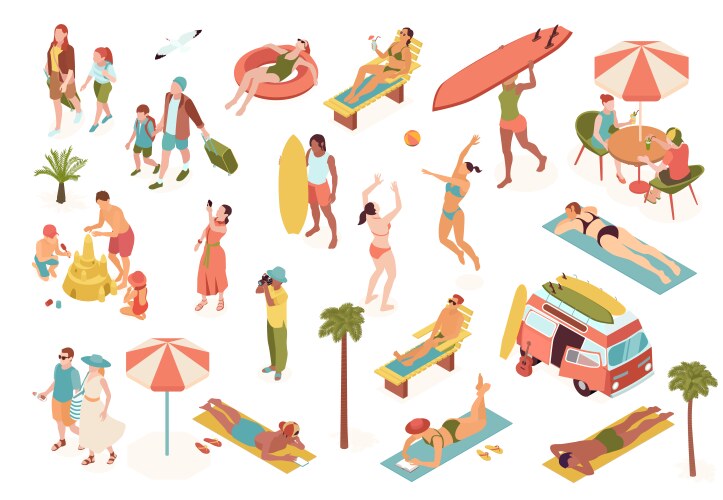 Summer vacation lifestyle pink doodles Royalty Free Vector