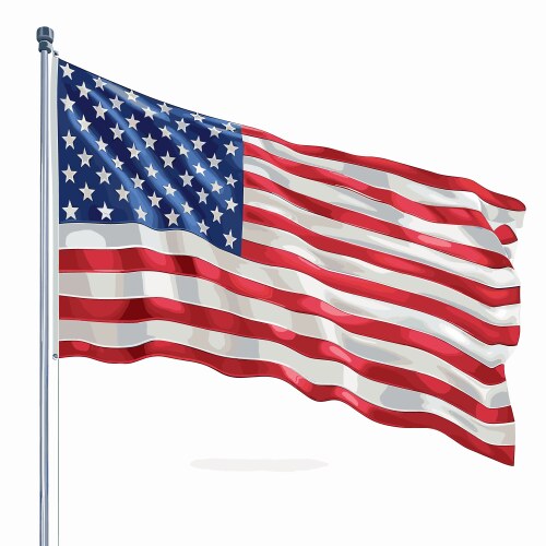 Waving american flag logo design Royalty Free Vector Image