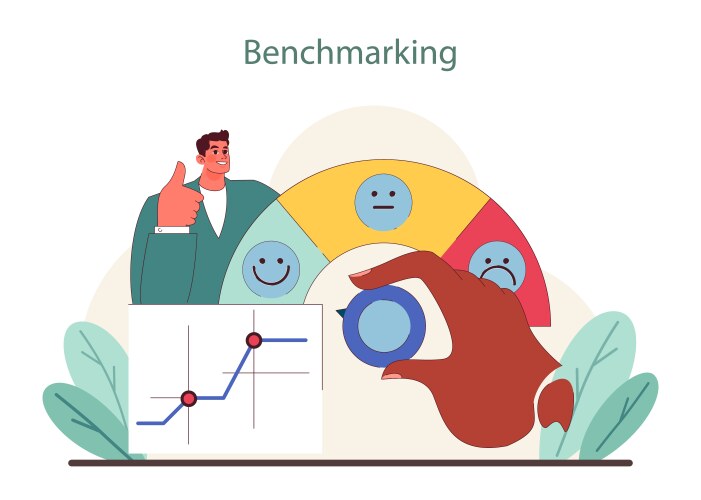 Benchmarking concept an expert optimizes Vector Image