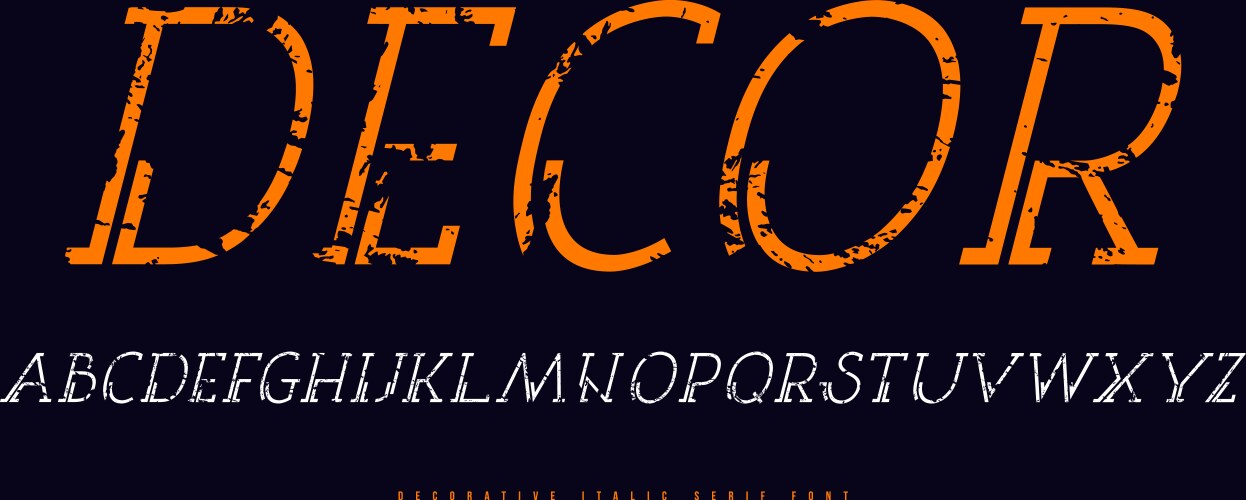 Decorative serif font Royalty Free Vector Image