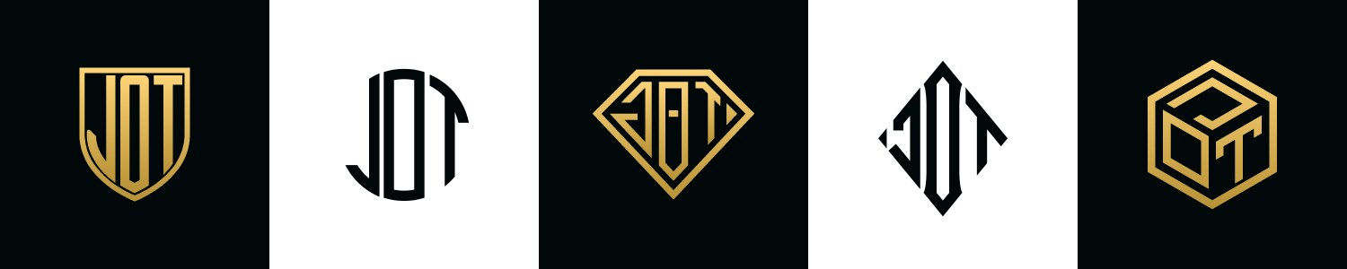 Initial letters jny logo designs bundle Royalty Free Vector