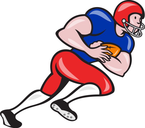 American football player running Royalty Free Vector Image