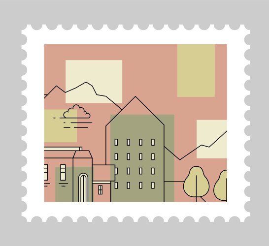 Landscape with architecture of italy postcard Vector Image
