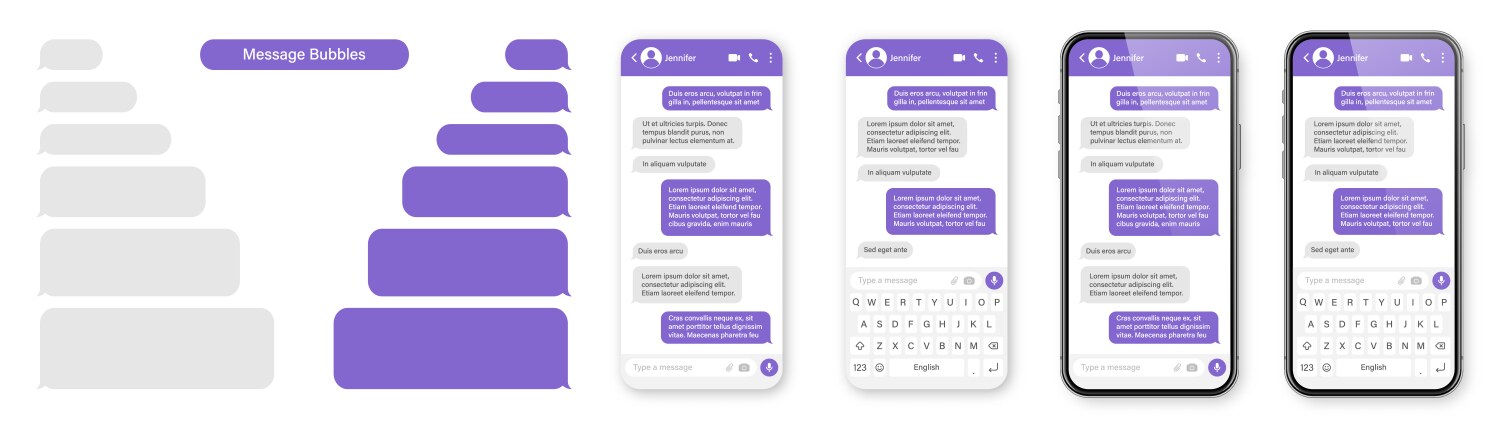 Realistic smartphone with messaging app blank sms Vector Image