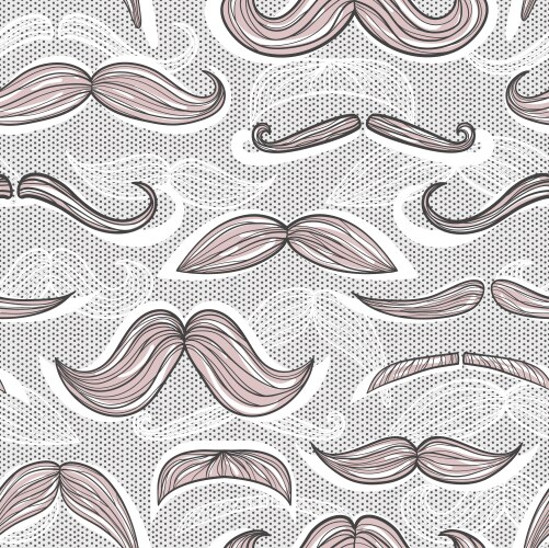 Vintage mustache seamless pattern Royalty Free Vector Image