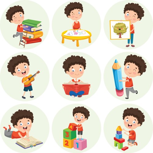 Kids having math lesson Royalty Free Vector Image