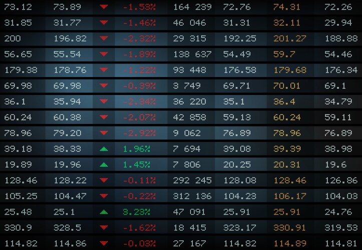 Stock exchange board market index graph charts Vector Image