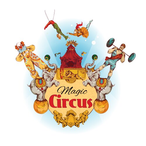 Circus podium cartoon colored clipart Royalty Free Vector