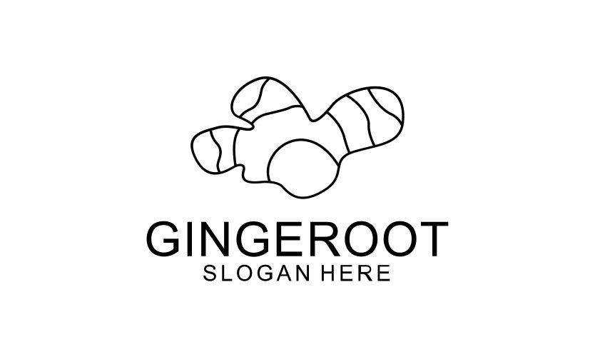 Ginger root logo round linear logo of ginger Vector Image