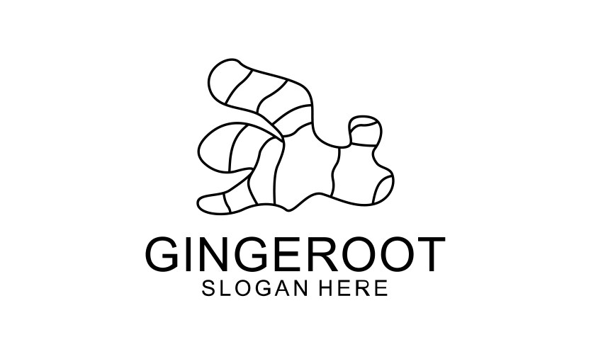 Ginger root logo round linear Royalty Free Vector Image