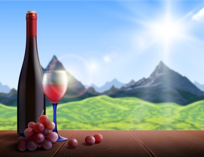 Wine and vineyard Royalty Free Vector Image - VectorStock