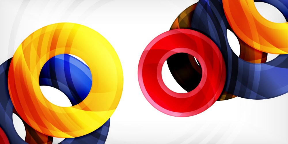 Bright colorful circles with light effects Vector Image