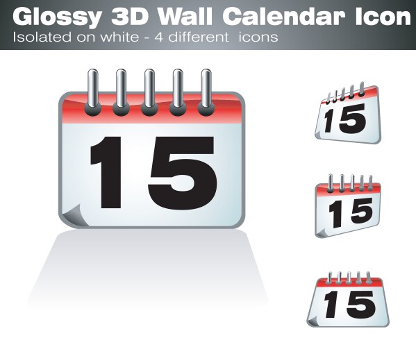 February calendar icons Royalty Free Vector Image
