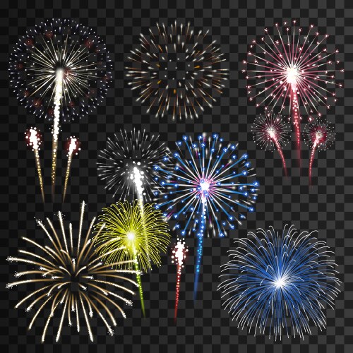 Set of fireworks Royalty Free Vector Image - VectorStock