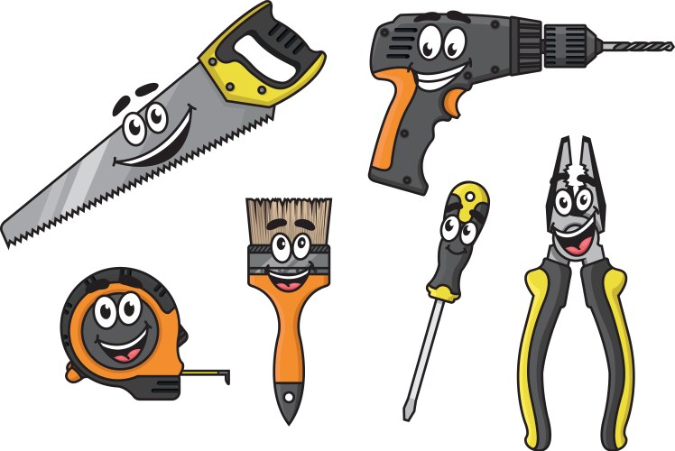 Set of diy cartoon tools Royalty Free Vector Image