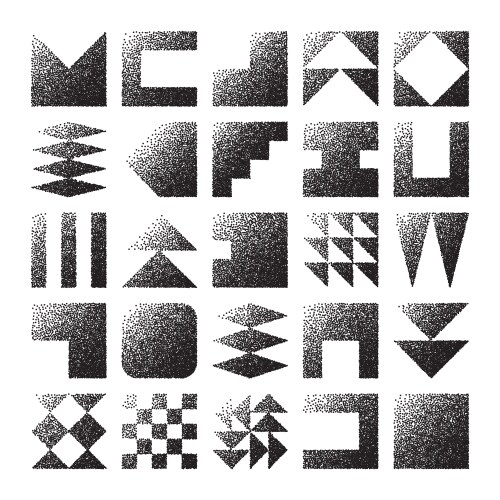 Brutalist pattern geometric artwork design Vector Image
