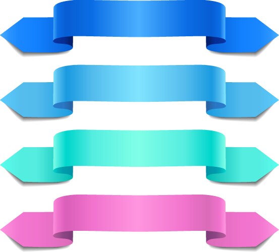 Paper cut style ribbon banners Royalty Free Vector Image