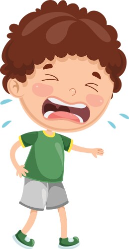 Kid crying Royalty Free Vector Image - VectorStock