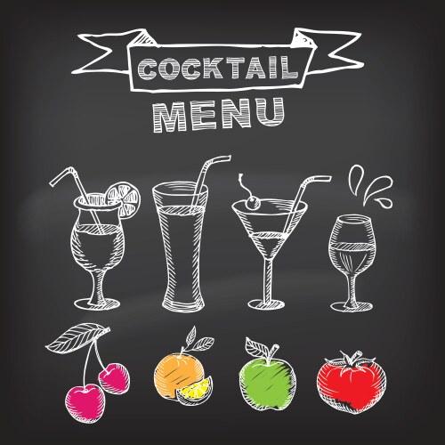Cocktail menu Royalty Free Vector Image - VectorStock