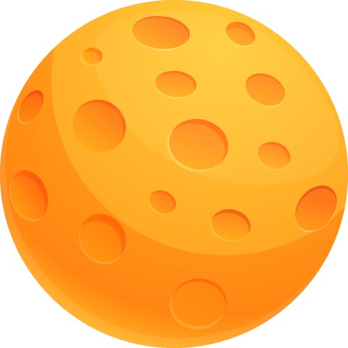 Cartoon full moon with craters 3d Royalty Free Vector Image