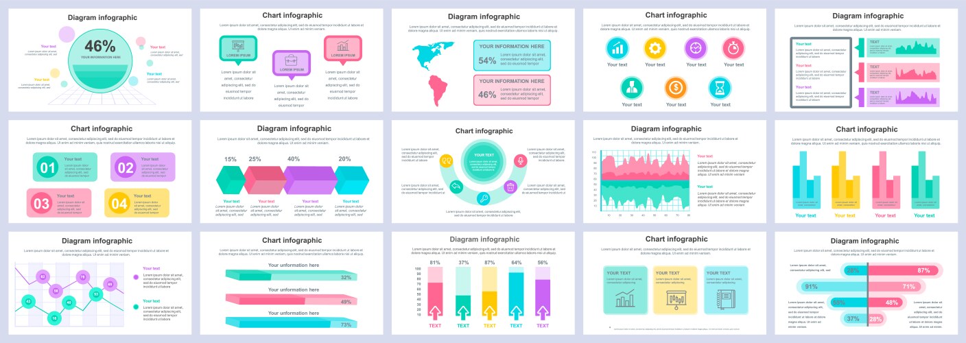 Bundle business and finance infographics Vector Image