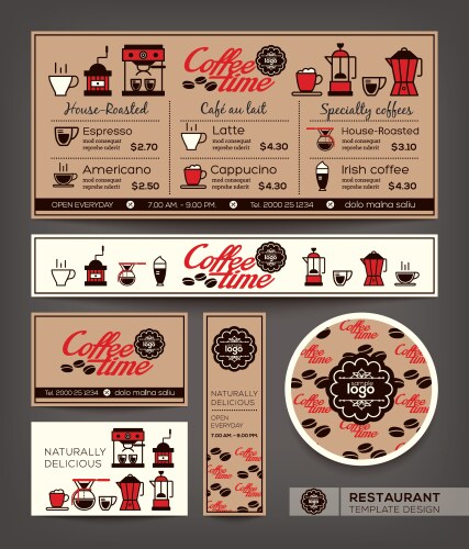 Restaurant cafe set menu graphic design template Vector Image